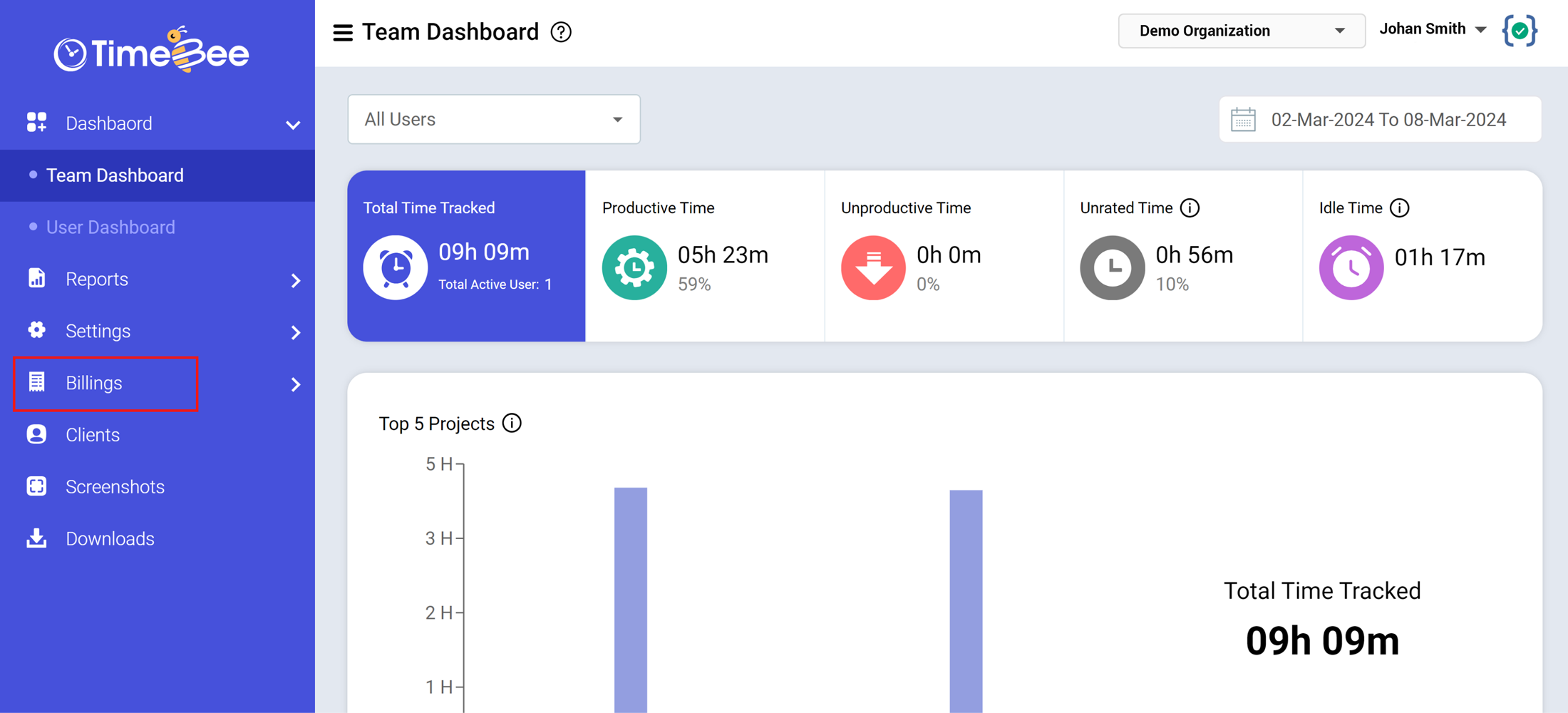 How to Access Billing Details in TimeBee?